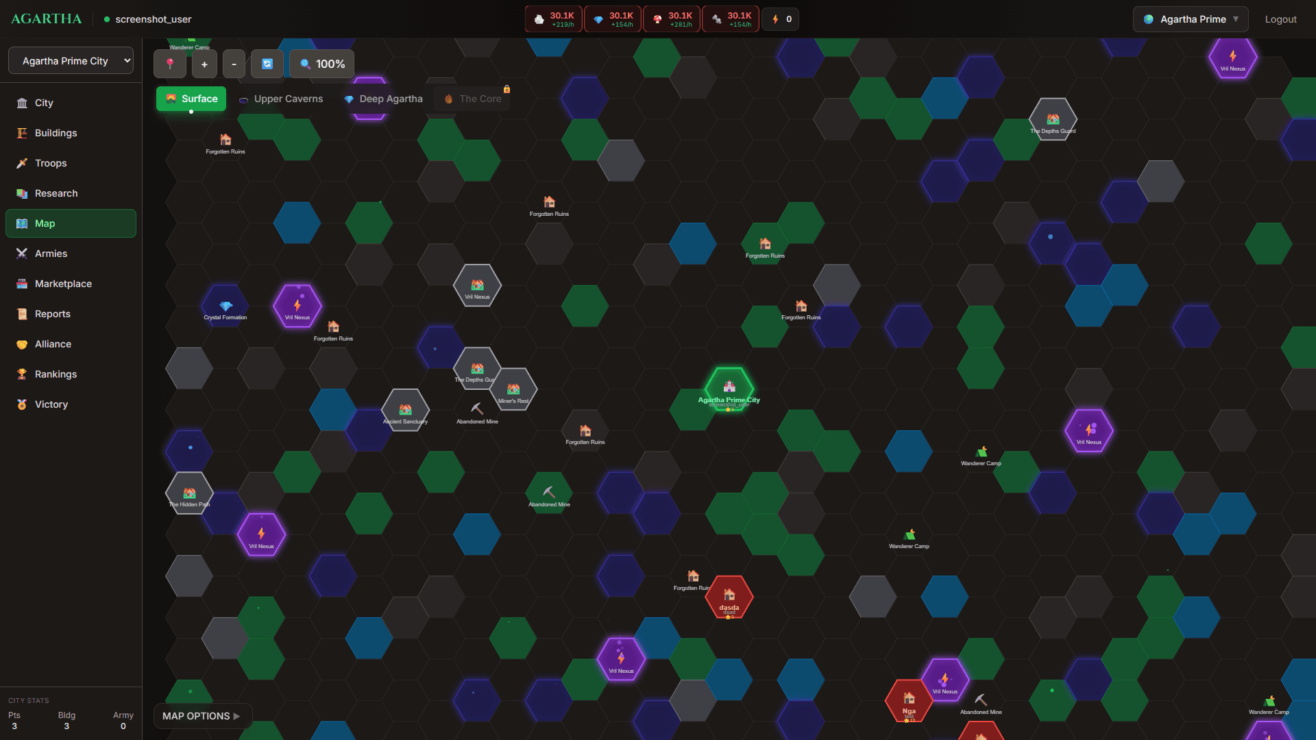 Agartha - The Hollow Earth | Free Browser Strategy Game